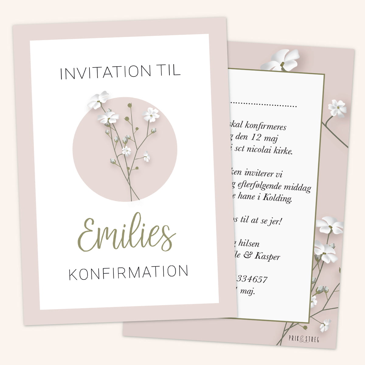 Tekster til konfirmations indbydelser - Prik&Streg