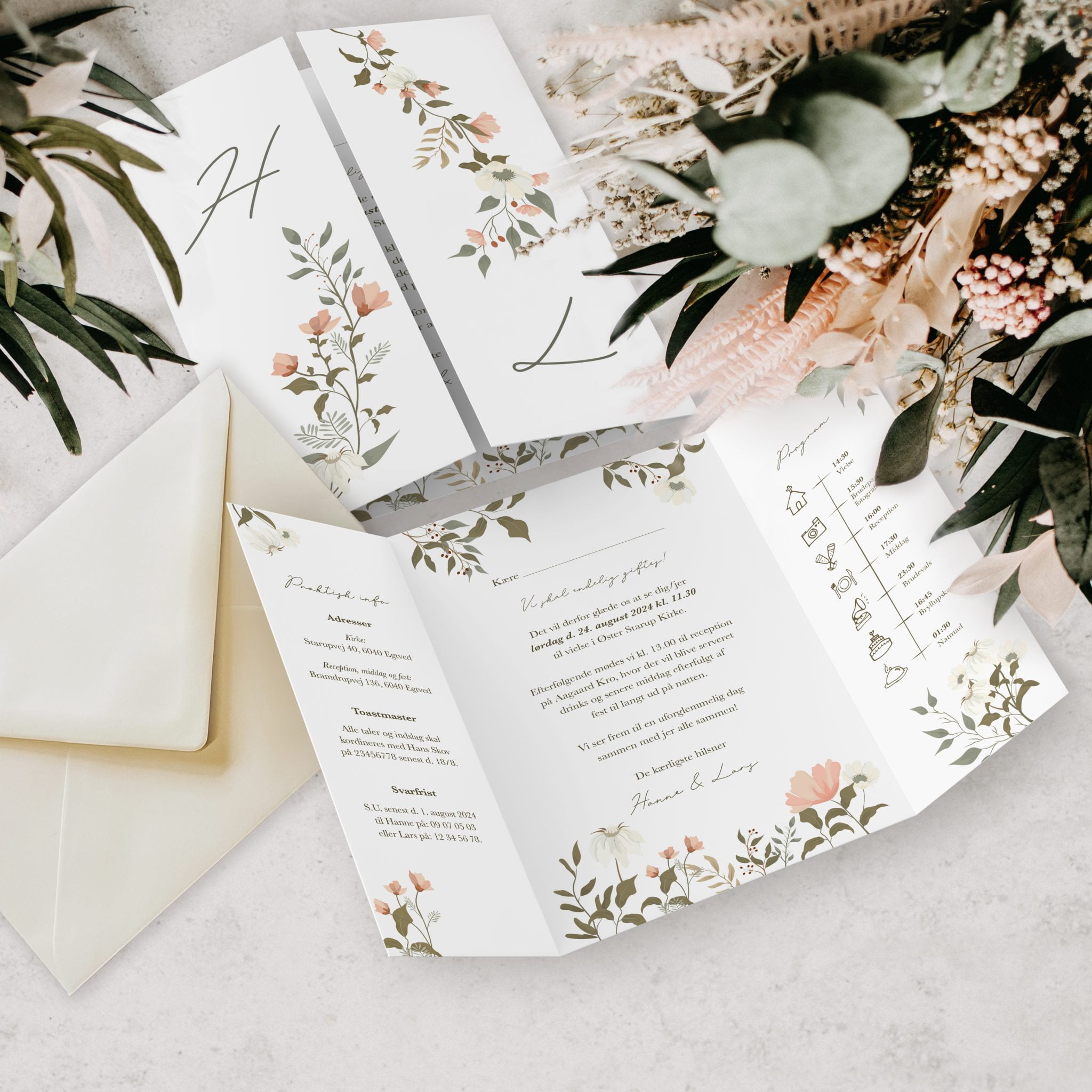 Bryllupsinvitationer | Trends 2025 | Fra kun 15,-